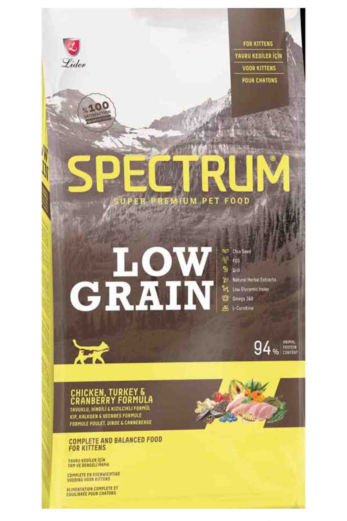 Spectrum Low Grain Tavuk ve Hindi Etli Yavru Kedi Maması 12+1kg Satın ...
